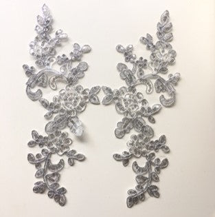 Silver Cord and Thread Floral Applique |Tutu | Dance | Costume |Fairy ...