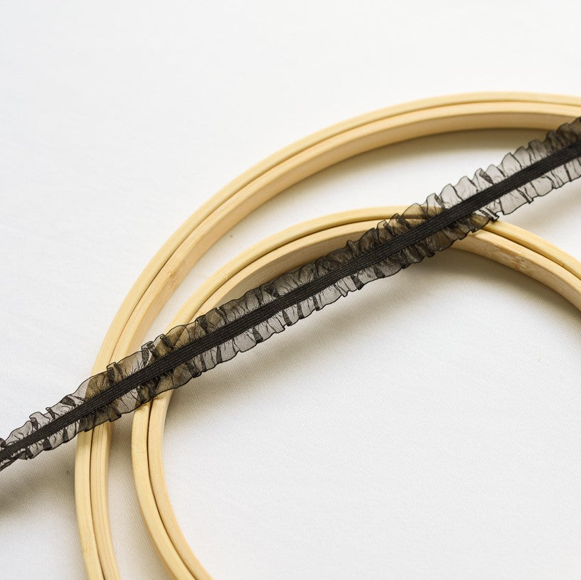 Black Organza Ruffled Trim - Lingerie | Costume | Neckline | Sleeves ...