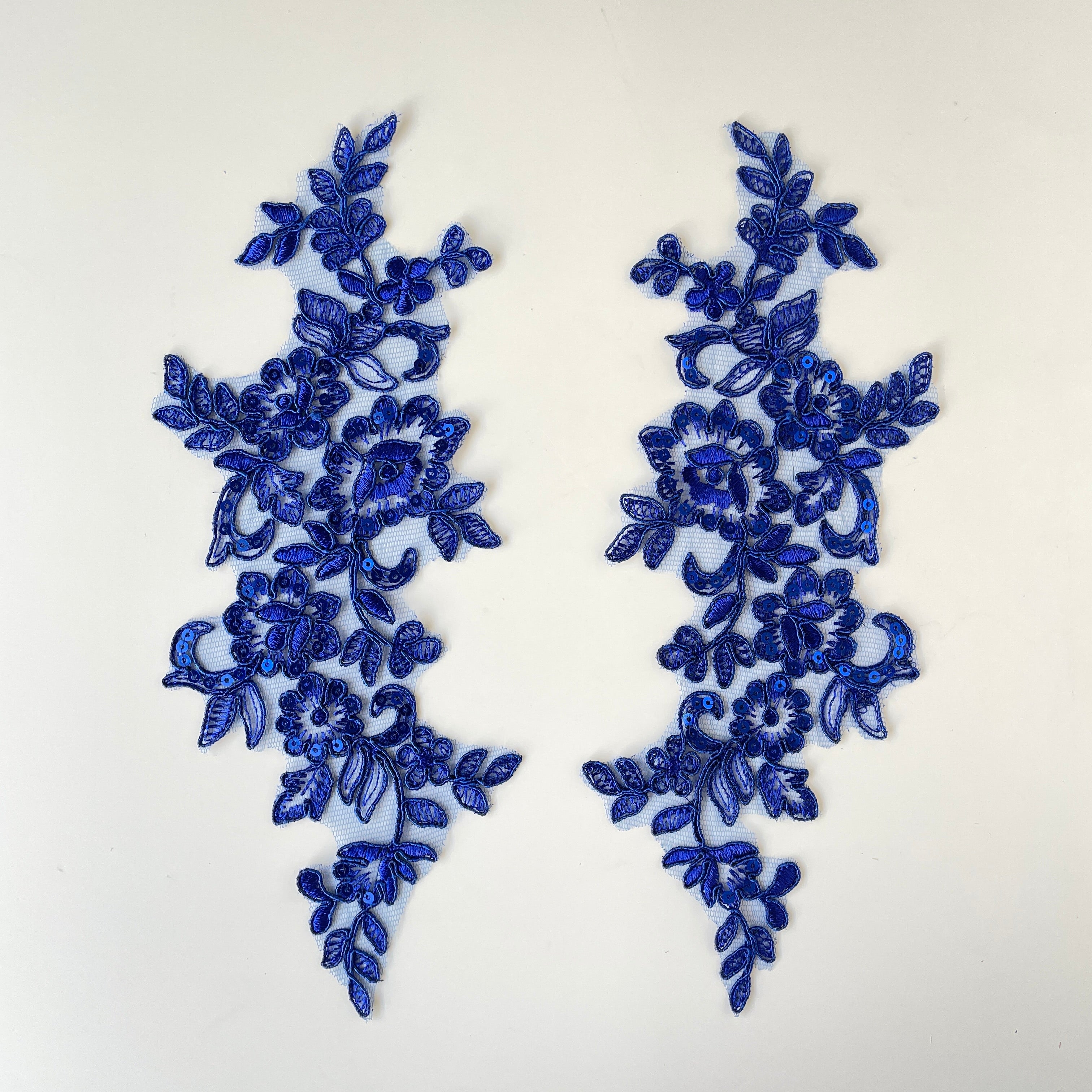 Royal Blue Sequinned Applique Pair - Dance | Costume | Sequins | Sew ...