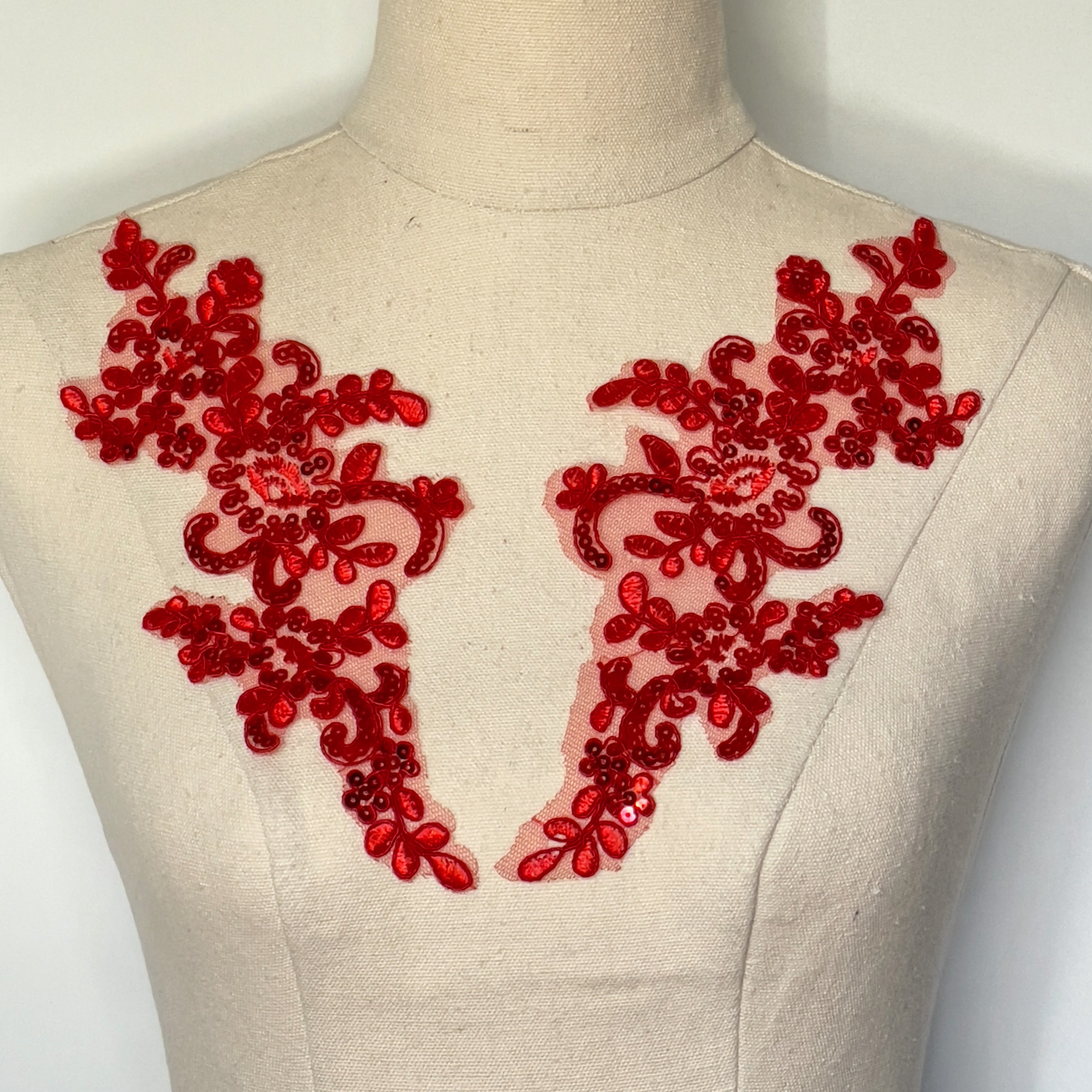 Red Sequin Applique Pair - Costume | Bellydance | Calisthenics ...